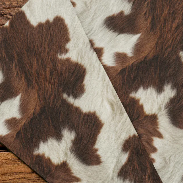 Cowhide Brown White Leather Cow Fur Tissue Paper | Zazzle