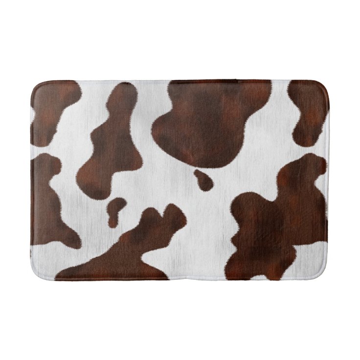 Cowhide Faux Hair Western Leather Spotted Pattern Bath Mat | Zazzle