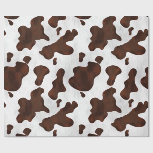 Cowhide Faux Western Leather Spotted Cow Print Wrapping Paper | Zazzle
