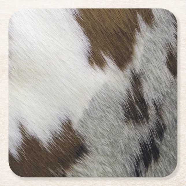 Cowhide Square Paper Coaster | Zazzle
