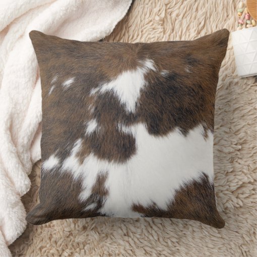 Cowhide Throw Pillow | Zazzle