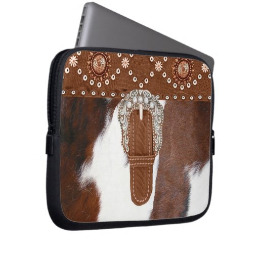 "Cowhide" Western Laptop Sleeve | Zazzle