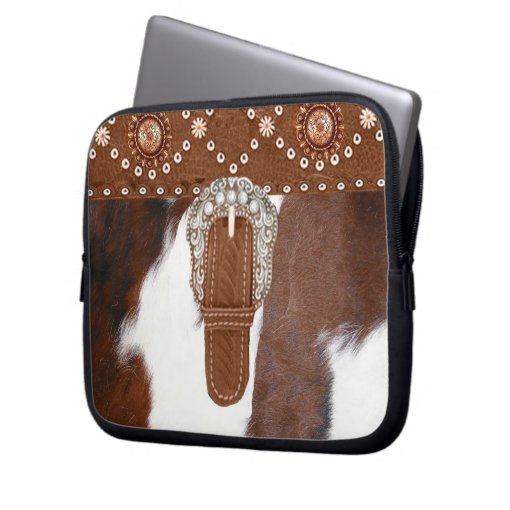 "Cowhide" Western Laptop Sleeve | Zazzle