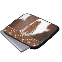 "Cowhide" Western Laptop Sleeve | Zazzle