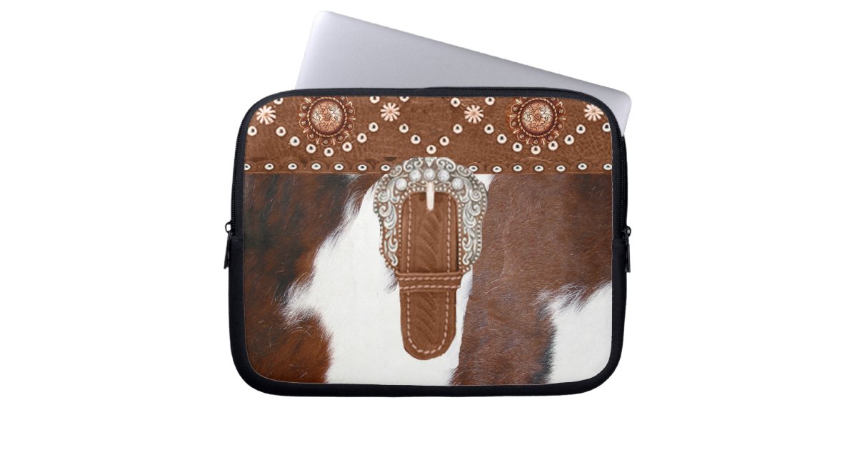 "Cowhide" Western Laptop Sleeve | Zazzle