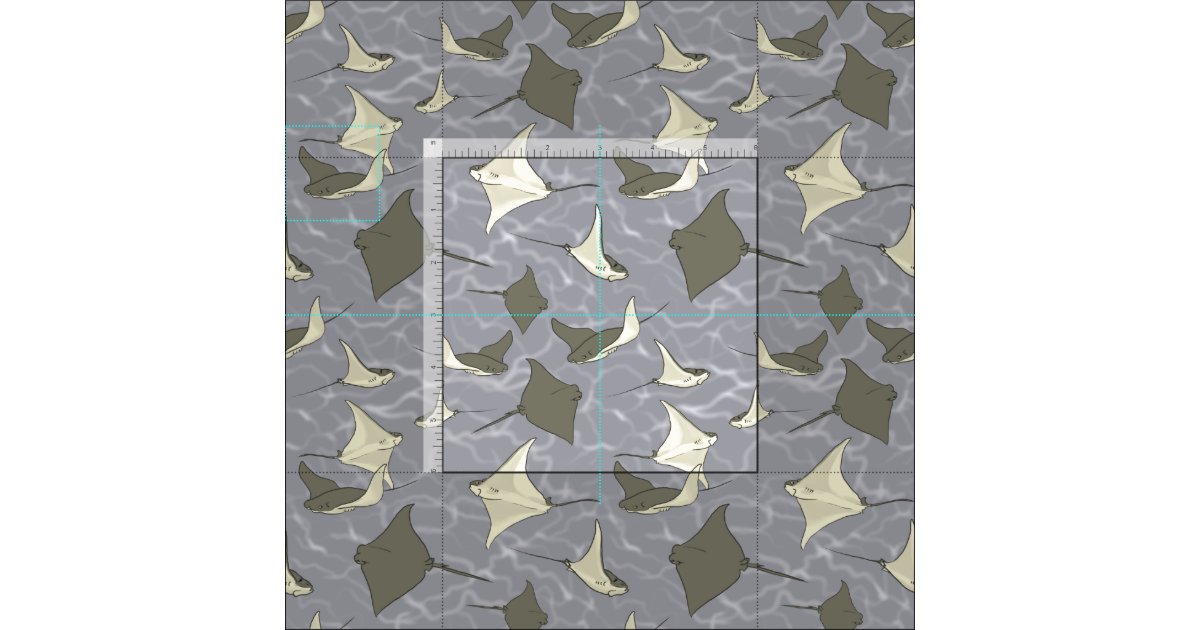 Cownose Stingray Ocean Pattern Fabric | Zazzle