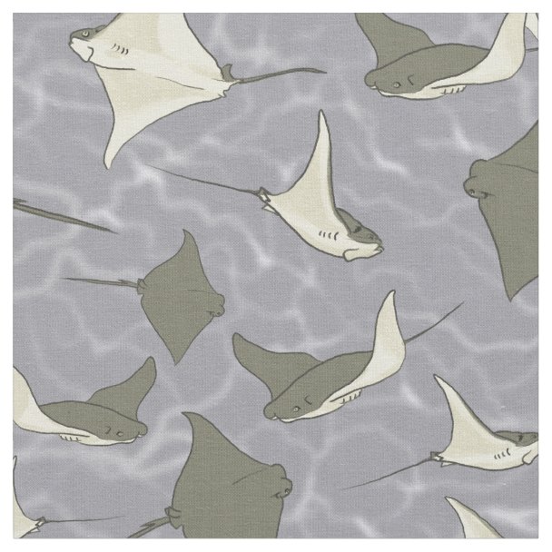 Stingrays Manta Rays Blue Ocean Pattern Fabric | Zazzle