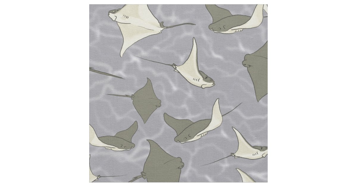 Cownose Stingray Ocean Pattern Fabric | Zazzle