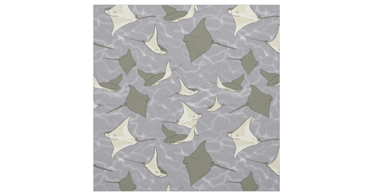 Cownose Stingray Ocean Pattern Fabric | Zazzle
