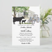 Cows and Tractor Country Farm Wedding Invitation | Zazzle