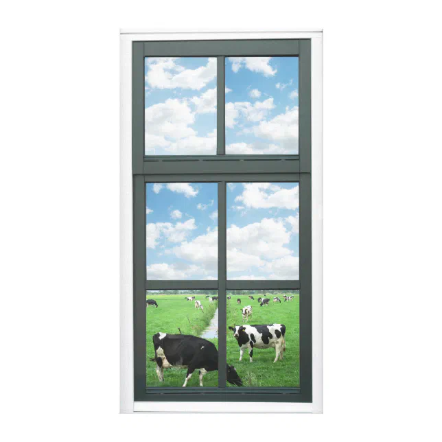 Cows Faux Window View Canvas Print | Zazzle