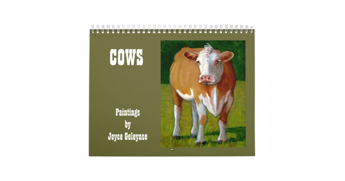 COWS: Original Artwork of Various Cows Calendar | Zazzle.com