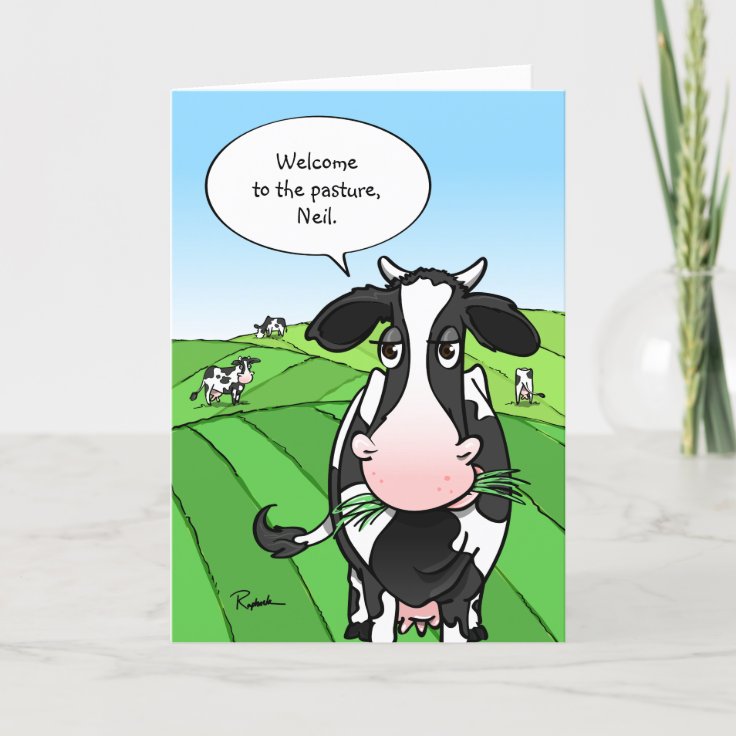 Cows Out to Pasture Funny Retirement Holiday Card | Zazzle