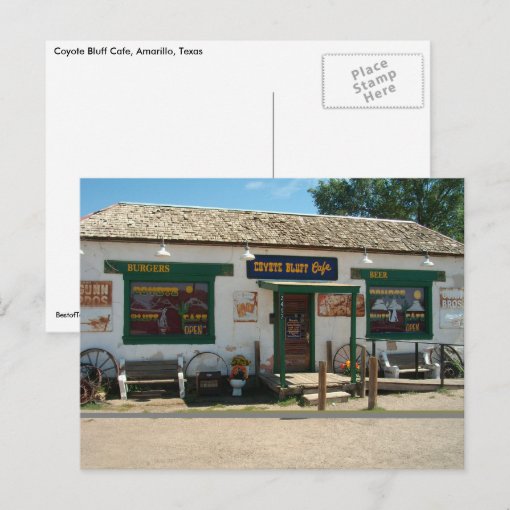 Coyote Bluff Cafe in Amarillo, Texas | Postcard | Zazzle