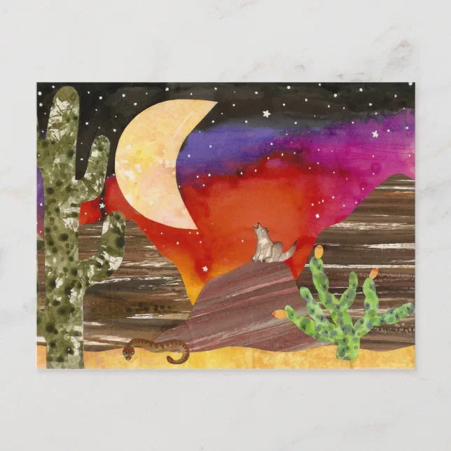 Coyote Moon Night Songs Postcard | Zazzle