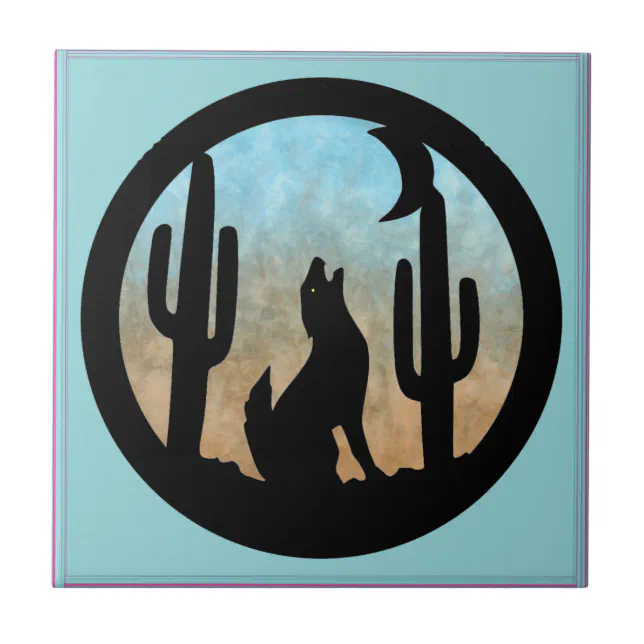 Coyote Moon Tile | Zazzle