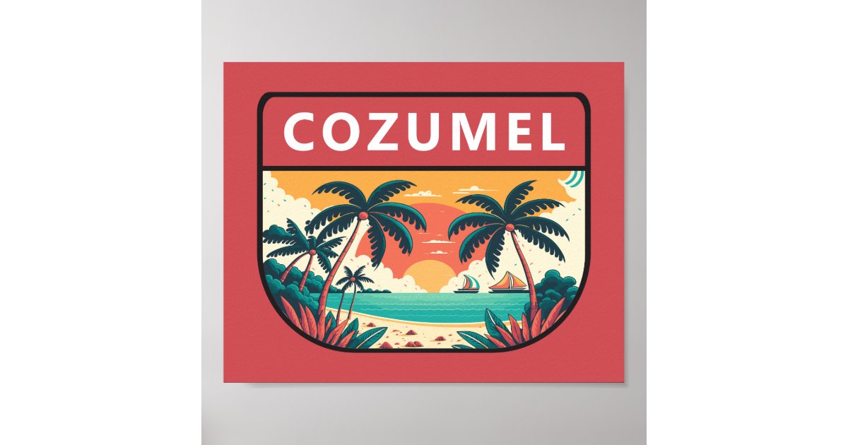 Cozumel Mexico Retro Emblem Poster | Zazzle