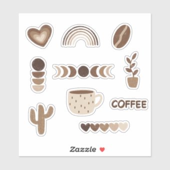 Cozy Brown Aesthetic Sticker Pack | Zazzle