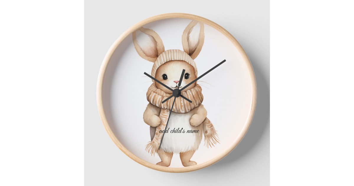 Cozy Bunny Wall Clock | Zazzle