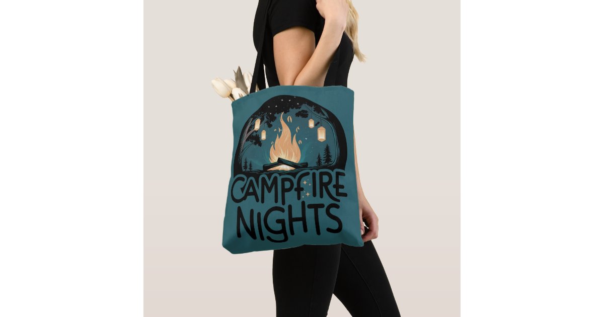 Cozy Campfire Nights Rustic Outdoor Adventure Tote Bag | Zazzle