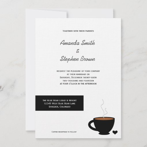 Cozy Coffee Love Casual Wedding Invitation | Zazzle