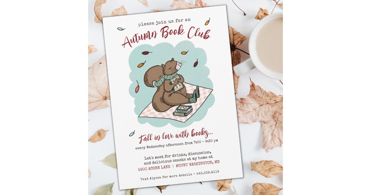Cozy Fall Book Club Invitation | Zazzle