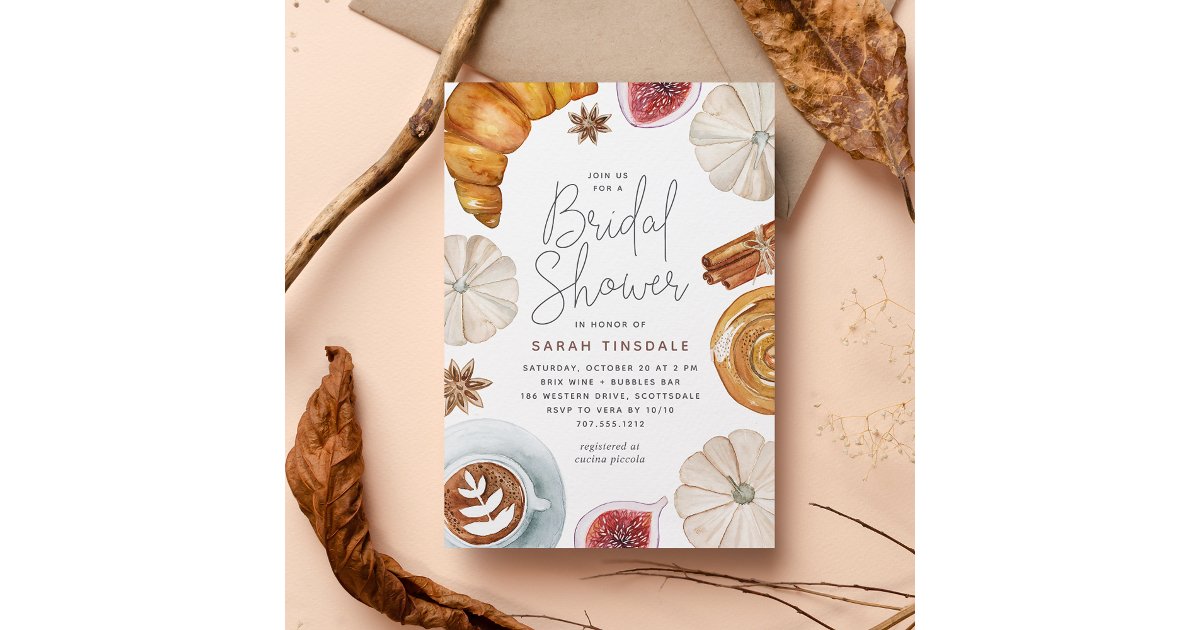 Cozy Fall Bridal Shower Brunch Invitation | Zazzle
