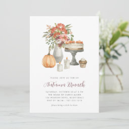 Cozy Fall Pumpkin Autumn Brunch Invitation | Zazzle