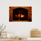 Cozy fireplace poster | Zazzle
