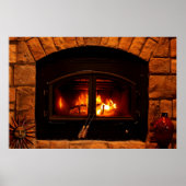 Cozy fireplace poster | Zazzle