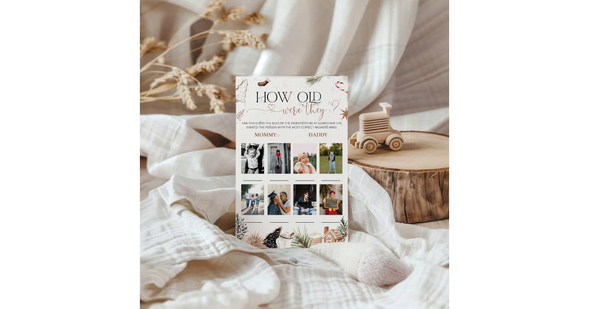 Cozy How Old Were They Baby Shower Game | Zazzle