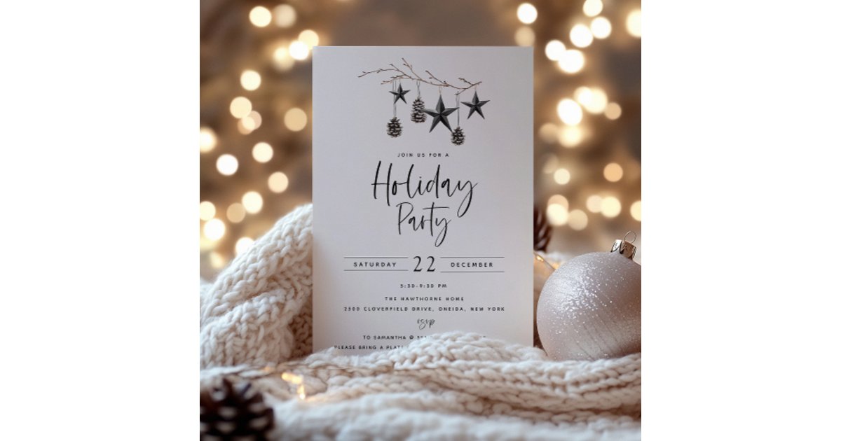 Cozy Nature Holiday Party Invitation | Zazzle
