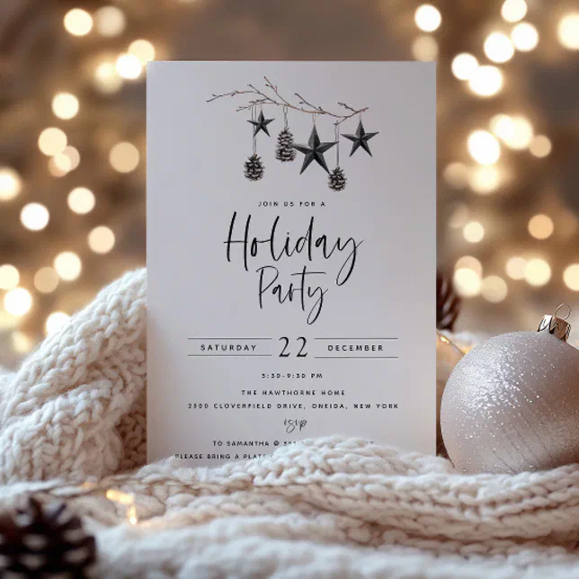 Cozy Nature Holiday Party Invitation | Zazzle