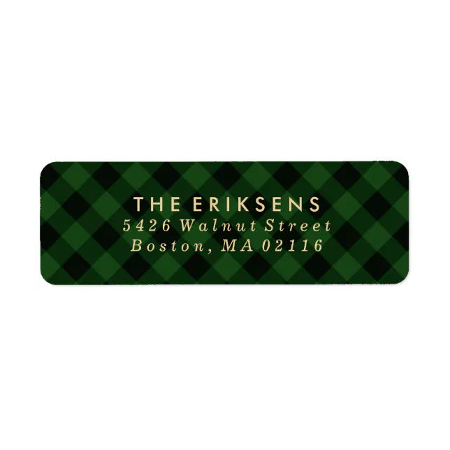 Cozy Plaid | Green and Black Buffalo Plaid Label | Zazzle