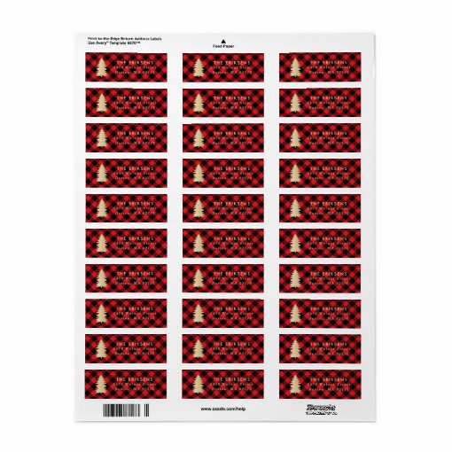 Cozy Plaid | Red and Black Buffalo Plaid Label | Zazzle