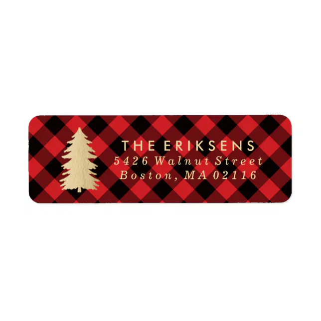 Cozy Plaid | Red and Black Buffalo Plaid Label | Zazzle