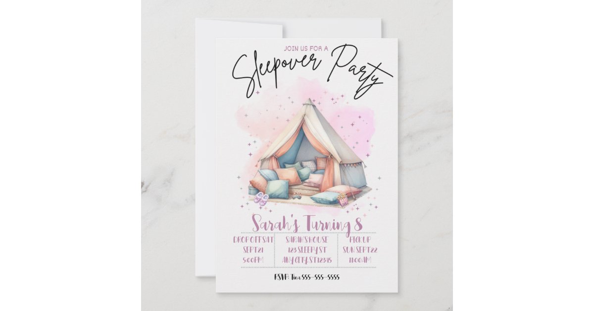 Cozy Sleepover Invitation | Zazzle
