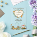 Cozy Woodland Cottagecore Wooden Heart Wedding Acrylic Invitations | Zazzle