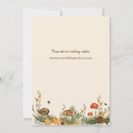 Cozy Woodland Cottagecore Wooden Heart Wedding Invitation | Zazzle