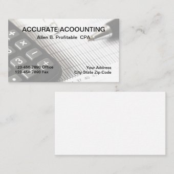 CPA Accountant Business Card | Zazzle