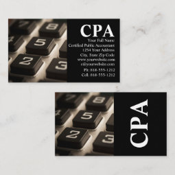 CPA Accountant Certified Public Accountants Business Card | Zazzle