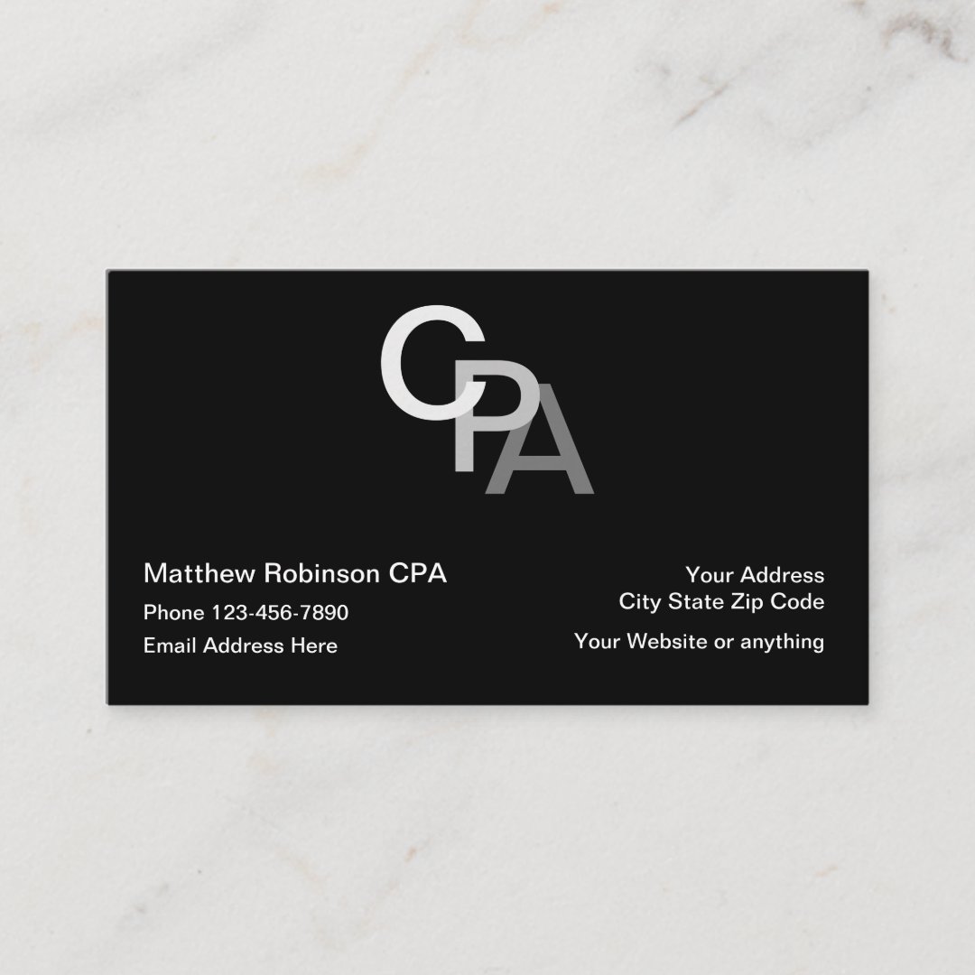 CPA Accountant Monogram Style Business Card | Zazzle