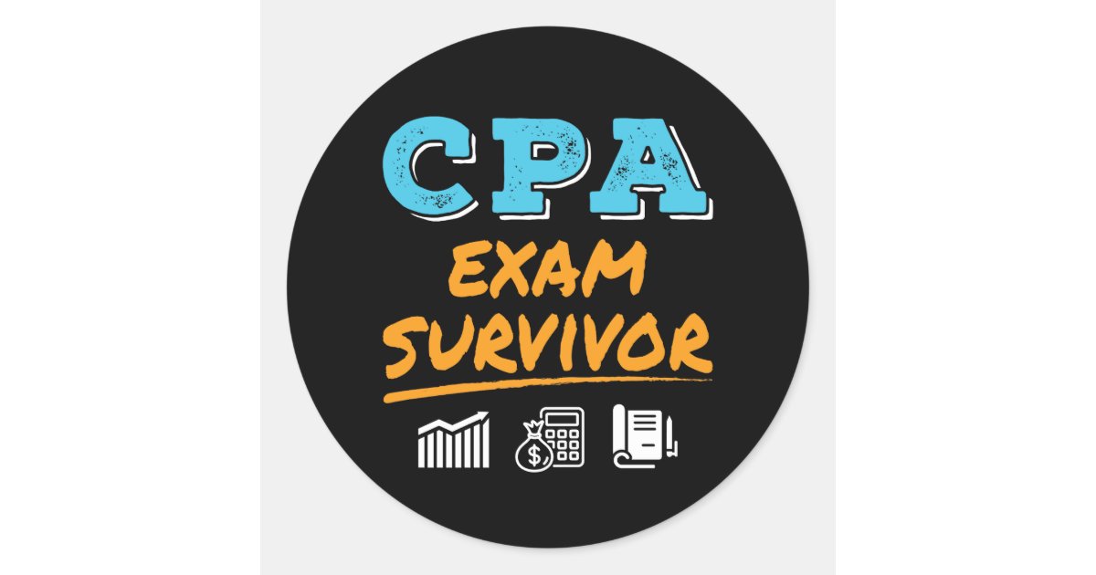 CPA Exam Survivor Classic Round Sticker | Zazzle
