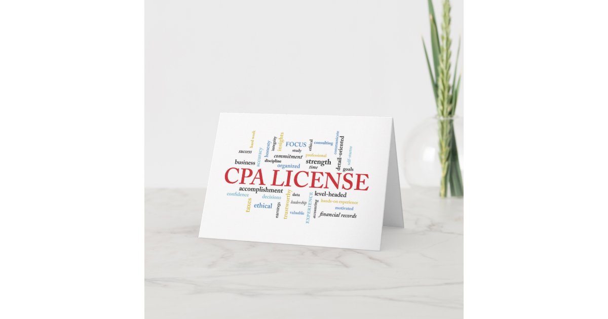 CPA License Congratulations in Words Card | Zazzle.com