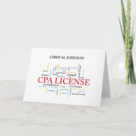CPA License Custom Name Congratulations in Words Card | Zazzle.com