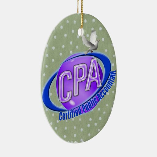 CPA ORB SWOOSH LOGO CERTIFIED PUBLIC ACCOUNTANT CERAMIC ORNAMENT | Zazzle