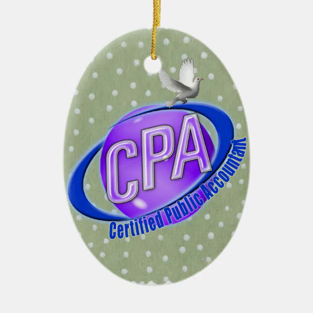 CPA ORB SWOOSH LOGO CERTIFIED PUBLIC ACCOUNTANT CERAMIC ORNAMENT | Zazzle