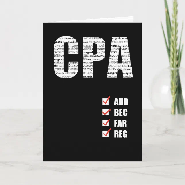 CPA Passing Test All Four Parts Card | Zazzle
