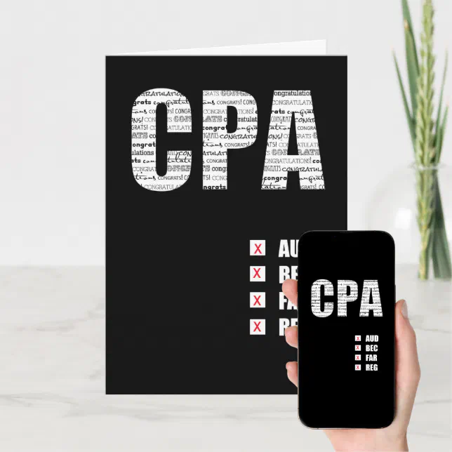 CPA Passing Test Custom Text Card | Zazzle