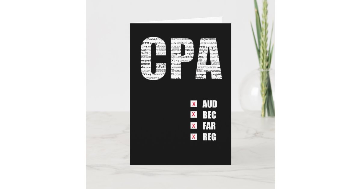 CPA Passing Test Custom Text Card | Zazzle